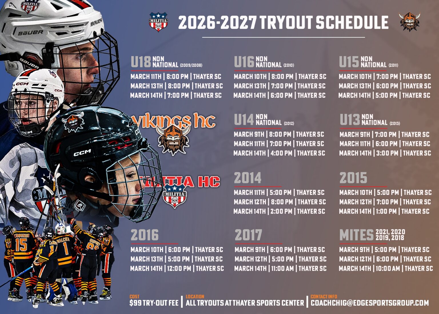 Tryouts - Militia Hockey Club